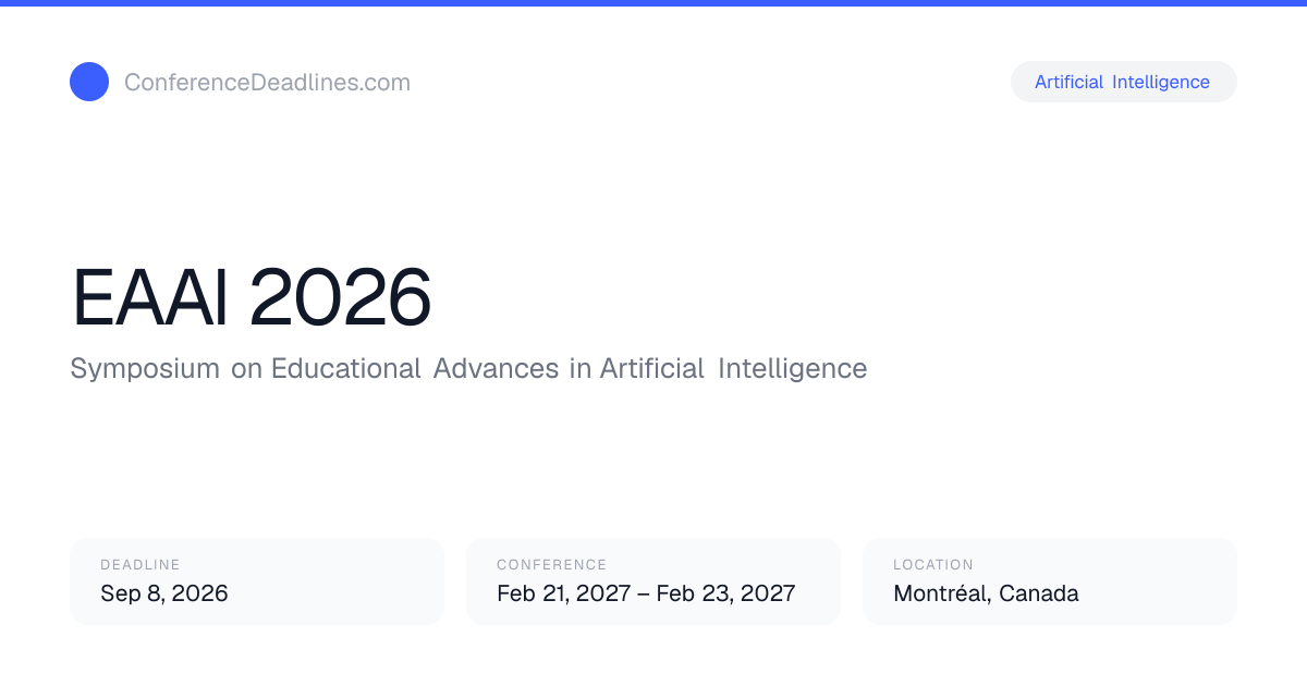 EAAI 2026 - Symposium on Educational Advances in Artificial ...